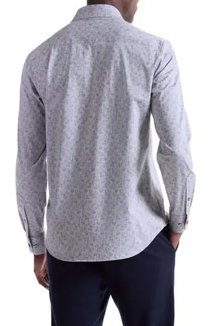 Bugatchi Jimmy Ooohcotton® Geo Print Button-up Shirt - Sand