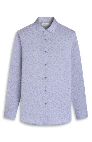 Bugatchi Jimmy Ooohcotton® Geo Print Button-up Shirt - Sand