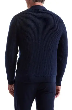 Bugatchi Ribbed Merino Wool V-neck Cardigan