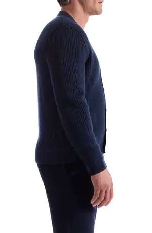 Bugatchi Ribbed Merino Wool V-neck Cardigan