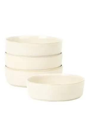 STONE + LAIN Eden Stoneware 4-piece Pasta Bowl Set - Beige