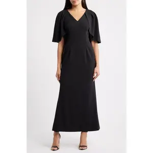 CONNECTED APPAREL Cape Sleeve Gown