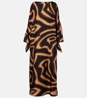 Emilio Pucci Labirinto Silk Satin Kaftan - Brown