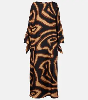 Emilio Pucci Pucci Labirinto Silk Satin Kaftan Brown