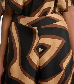 Emilio Pucci Labirinto Silk Satin Wide-leg Pants - Black