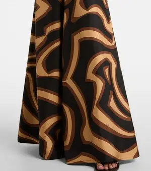 Emilio Pucci Labirinto Silk Satin Wide-leg Pants - Black