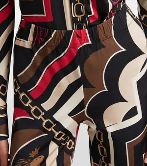 Emilio Pucci Printed Jersey Satin Straight Pants - Multicoloured
