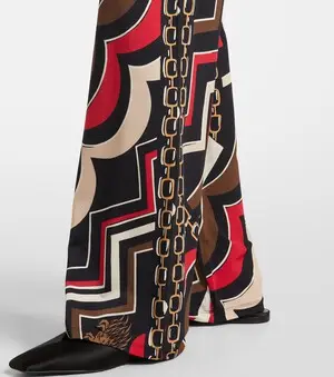 Emilio Pucci Printed Jersey Satin Straight Pants - Multicoloured