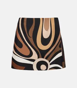 Emilio Pucci Marmo Silk Satin Miniskirt - Black
