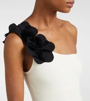 KARLA COLLETTO Tess Floral-appliqué One-shoulder Swimsuit - Neutrals