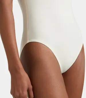 KARLA COLLETTO Tess Floral-appliqué One-shoulder Swimsuit - Neutrals