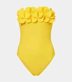KARLA COLLETTO Tess Floral-appliqué Swimsuit - Yellow