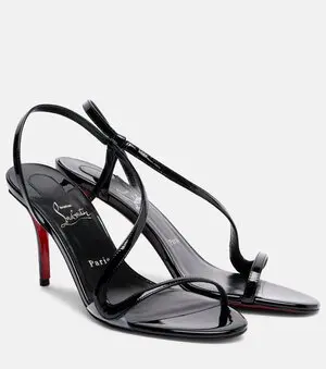 CHRISTIAN LOUBOUTIN Rosa Z 80 Patent Leather Sandals - Black
