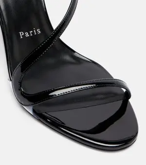 CHRISTIAN LOUBOUTIN Rosa Z 80 Patent Leather Sandals - Black
