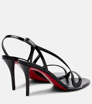CHRISTIAN LOUBOUTIN Rosa Z 80 Patent Leather Sandals - Black