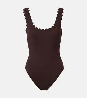 KARLA COLLETTO Scalloped Underwire One-piece Swimsuit - Brown