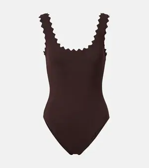 KARLA COLLETTO Scalloped One-piece Swimsuit - Brown
