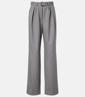 Dries Van Noten Belted Wool-blend Wide-leg Pants