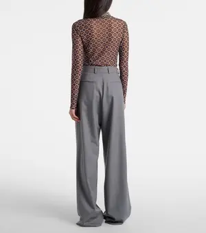 Dries Van Noten Belted Wool-blend Wide-leg Pants
