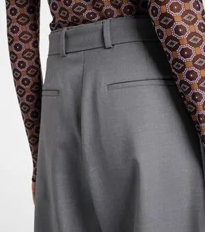 Dries Van Noten Belted Wool-blend Wide-leg Pants
