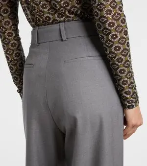 Dries Van Noten Belted Wool-blend Wide-leg Pants