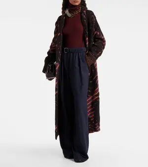 Dries Van Noten Belted Wool Wide-leg Pants