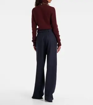 Dries Van Noten Belted Wool Wide-leg Pants