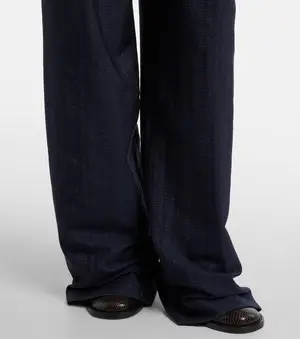 Dries Van Noten Belted Wool Wide-leg Pants