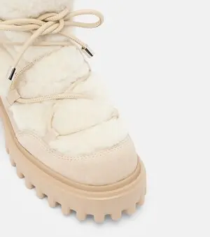 Hogan H700 Shearling-trimmed Suede Ankle Boots