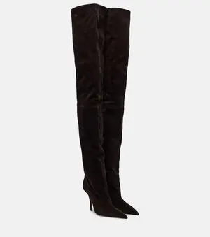 Paris Texas Jessica 105 Suede Over-the-knee Boots - Black