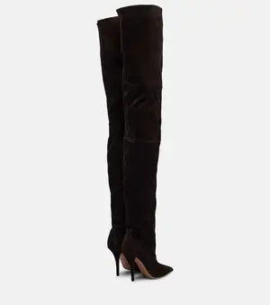 Paris Texas Jessica 105 Suede Over-the-knee Boots - Black