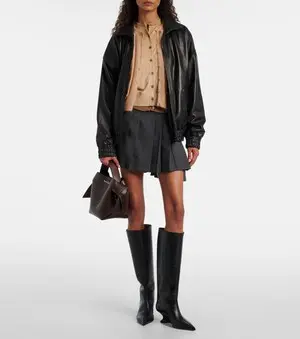 Paris Texas Knee-high Pointed Toe Leather Boots