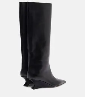 Paris Texas Knee-high Pointed Toe Leather Boots