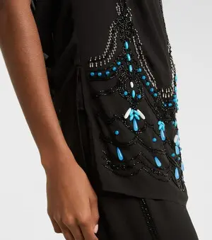 XU ZHI Beaded Jersey Top