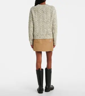 Moncler Cable-knit Wool-blend Sweater