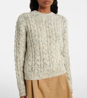 Moncler Cable-knit Wool-blend Sweater