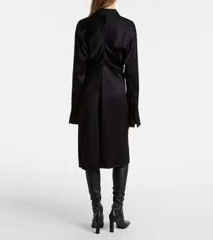 TOTEME Slouch Crêpe Satin Shirt Dress - Black