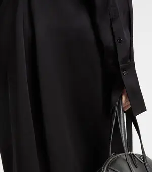 TOTEME Slouch Crêpe Satin Shirt Dress - Black
