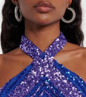 TALLER MARMO Nina Fringed Sequined Maxi Dress