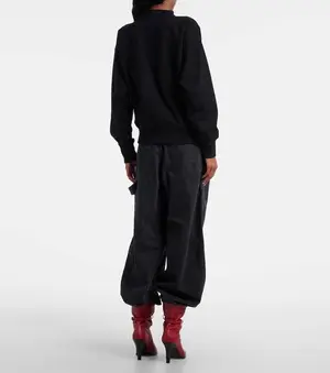 MARANT ETOILE Moby Logo Cotton-blend Fleece Sweatshirt - Black
