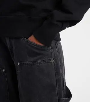 MARANT ETOILE Moby Logo Cotton-blend Fleece Sweatshirt - Black