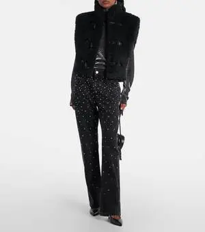 MARANT ETOILE Jadia Jersey Lamé Turtleneck Top