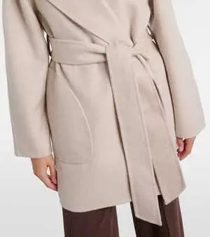 Varley Edgemere Wool-blend Wrap Jacket - Beige