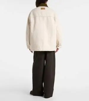 AMI Paris Corduroy-trimmed Cotton Twill Field Jacket - Beige
