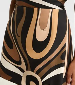 Emilio Pucci Marmo Silk Satin Miniskirt