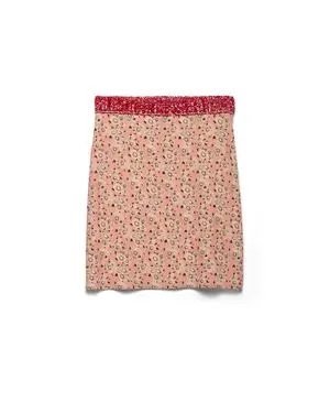 Prada Floral Print Georgette Pencil Skirt - Pink