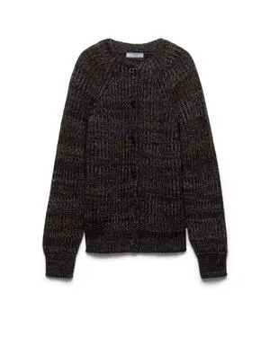 Prada Mouliné Wool Cardigan - Brown