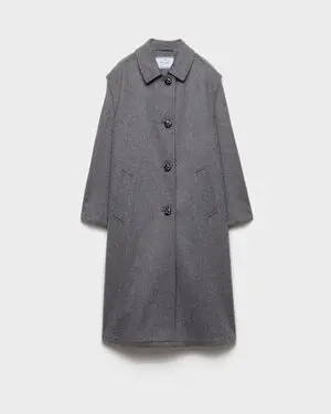 Prada Single-breasted Loden Cloth Coat