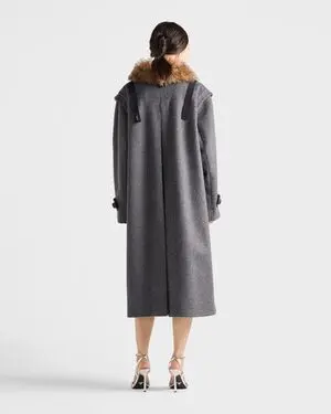 Prada Single-breasted Loden Cloth Coat