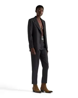 Prada Wool Gabardine Pants With Pin - Grey